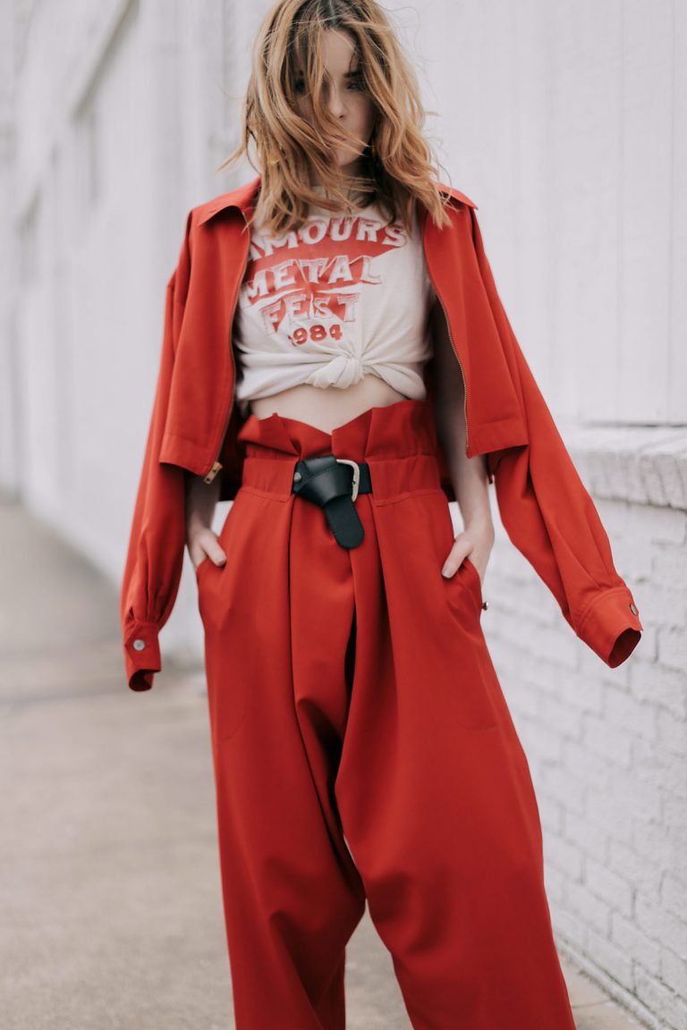 90s Red Power Suit - Sea of Shoes